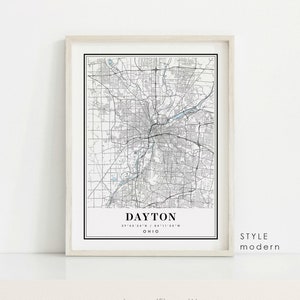 Dayton Ohio Map Dayton OH Map Dayton City Map Dayton Print - Etsy