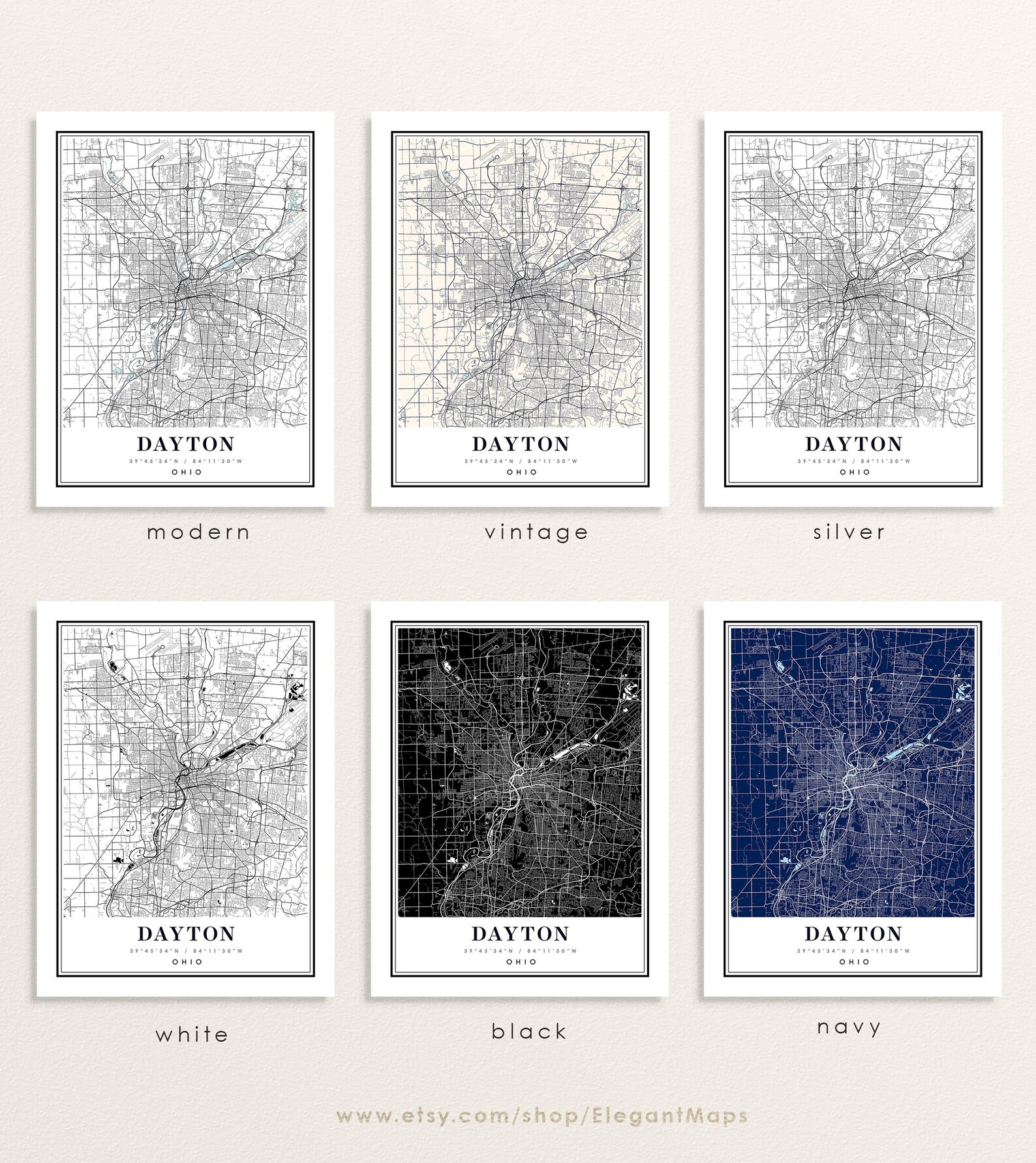 Dayton Ohio map Dayton OH map Dayton city map Dayton print | Etsy