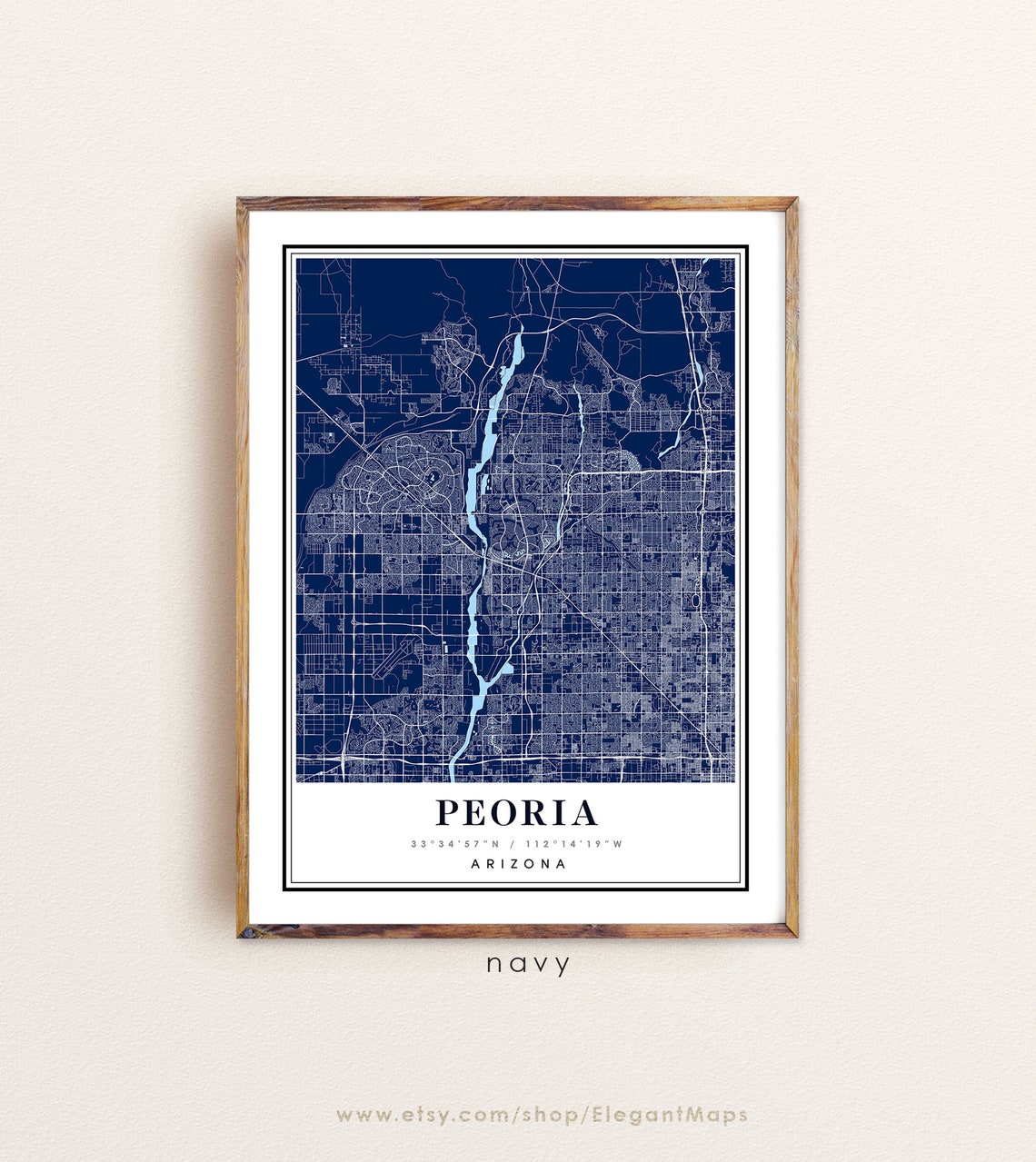Peoria Arizona map Peoria AZ map Peoria city map Peoria | Etsy