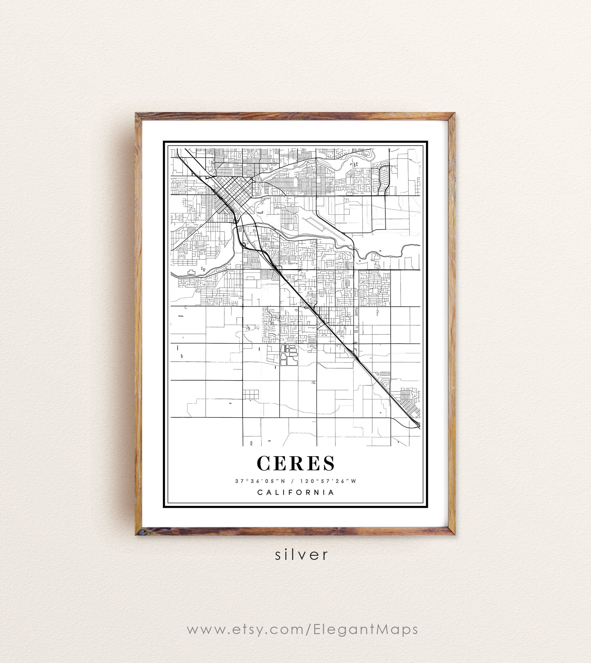 Ceres California Map Ceres CA Map Ceres City Map Ceres - Etsy