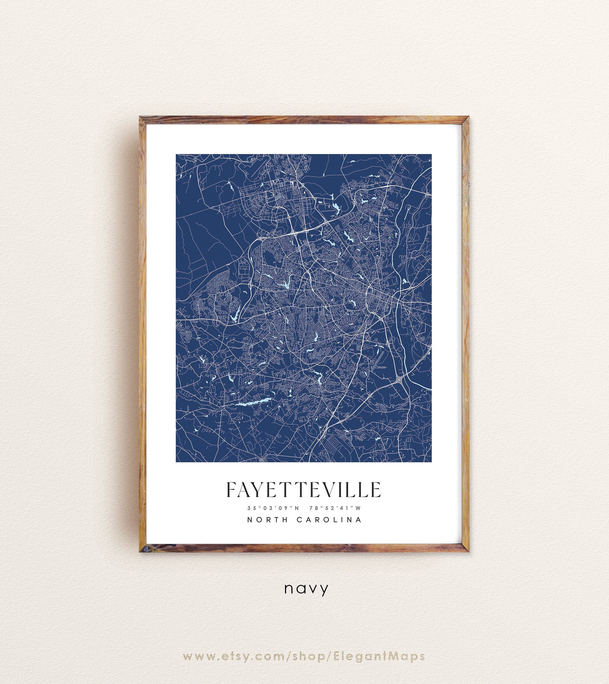Fayetteville North Carolina Map Fayetteville NC Map - Etsy UK