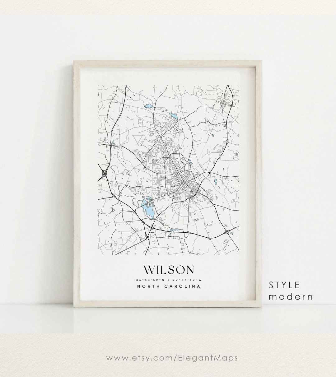 Wilson North Carolina Map Wilson NC Map Wilson City Print - Etsy