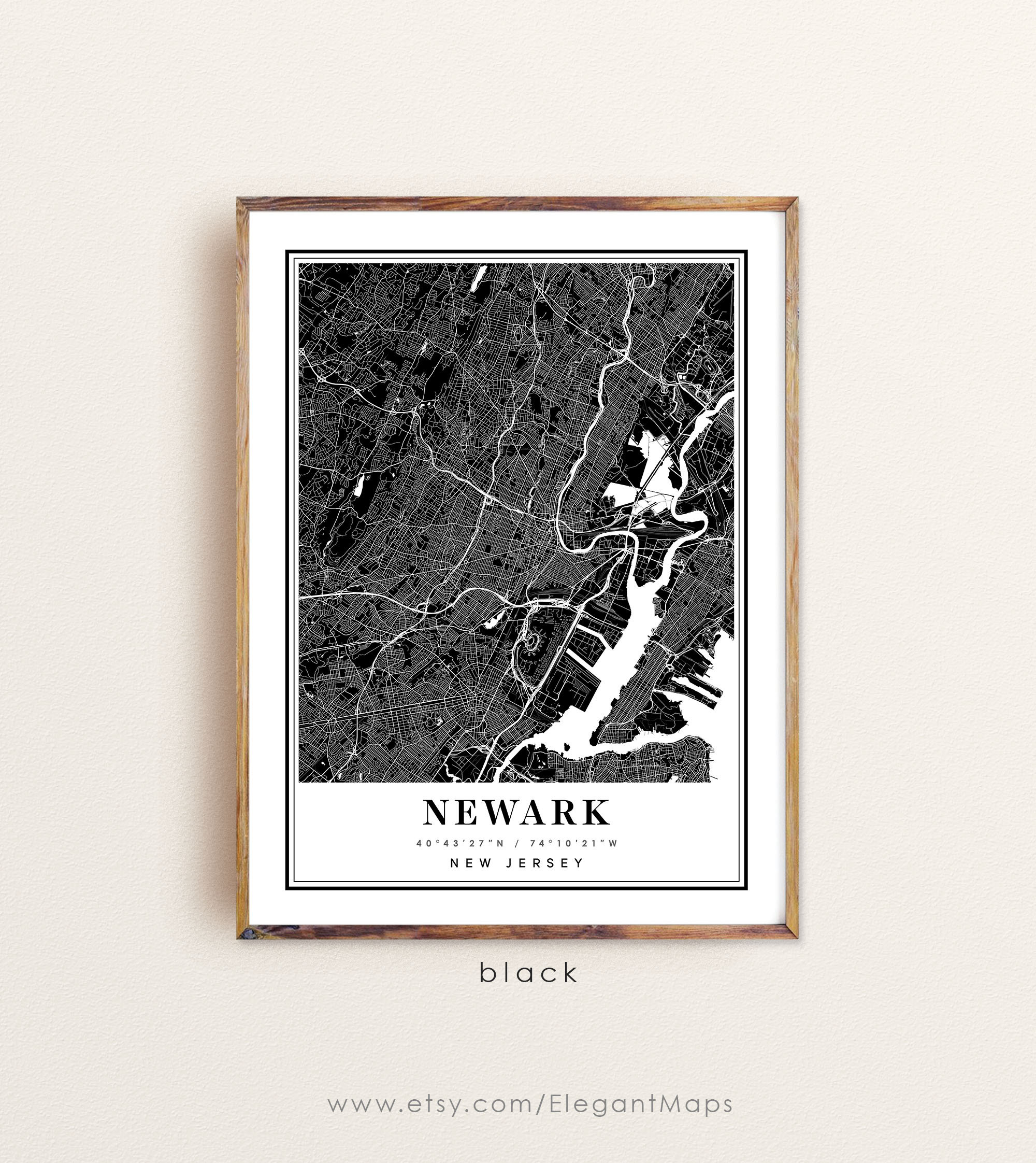 Newark New Jersey Map Newark NJ Map Newark City Map Newark | Etsy