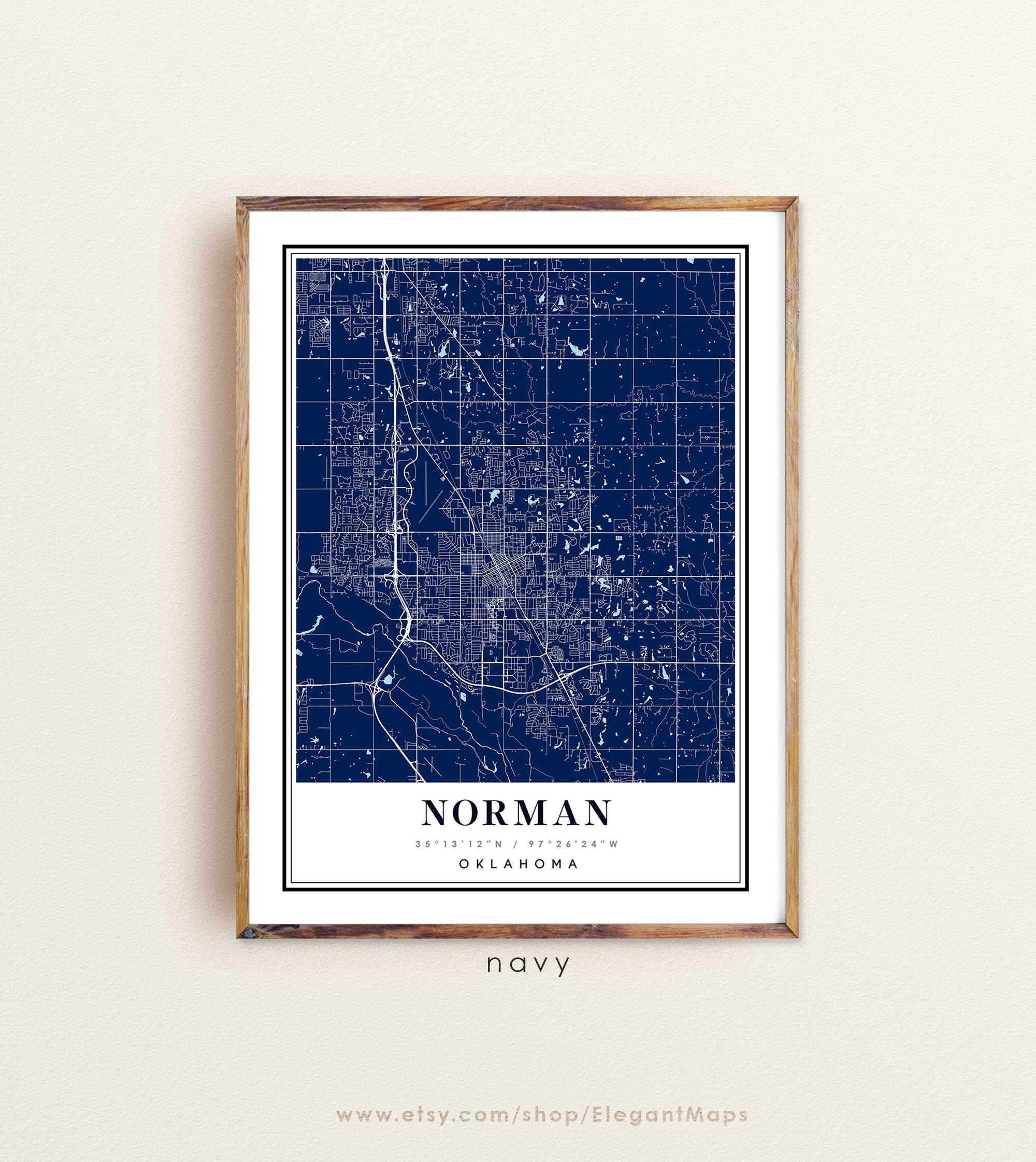 Norman OK Map Norman Oklahoma Map Norman City Map Norman | Etsy