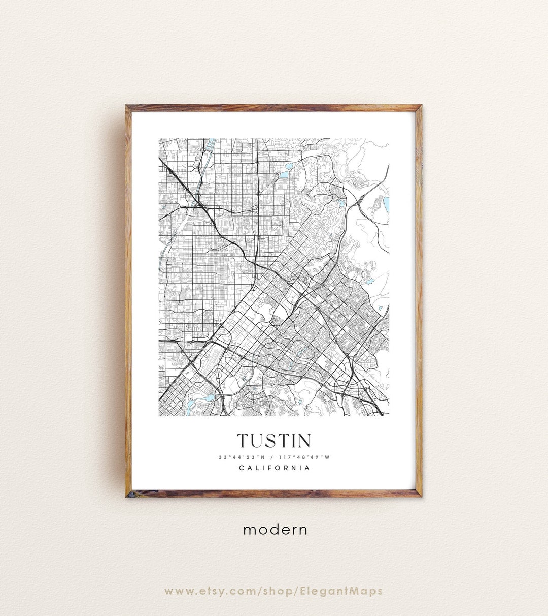 Tustin California Map, Tustin CA Map, Tustin City Print, Tustin Poster ...