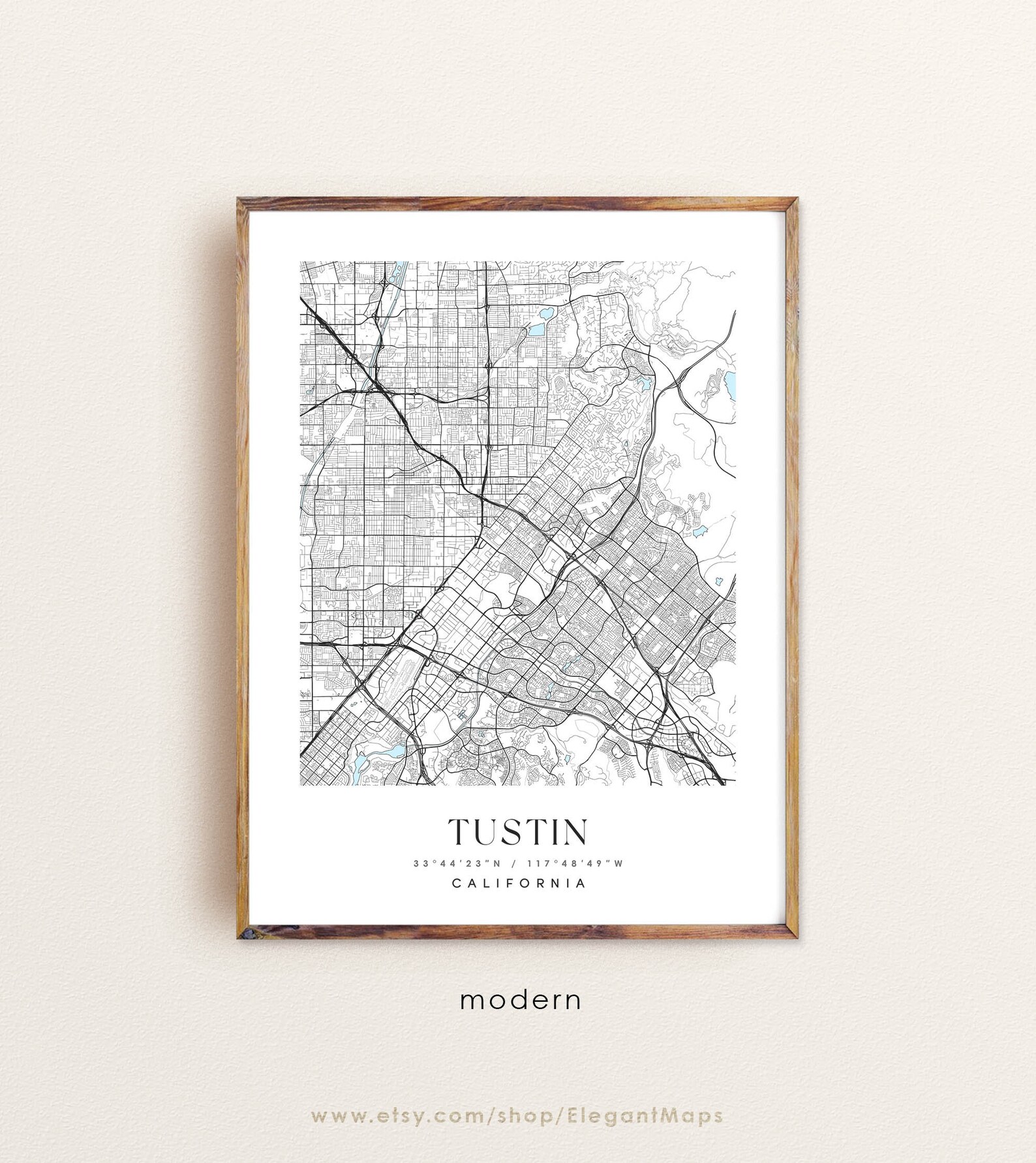 Tustin California Map Tustin CA Map Tustin City Print - Etsy
