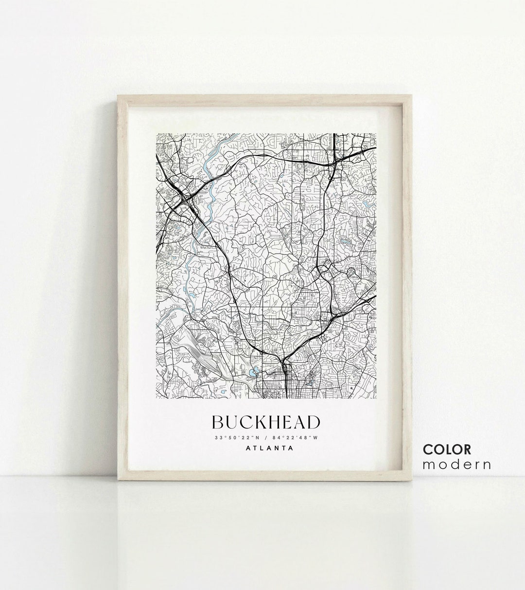 Buckhead GA Map, Buckhead Georgia Map, Buckhead City Print, Buckhead ...