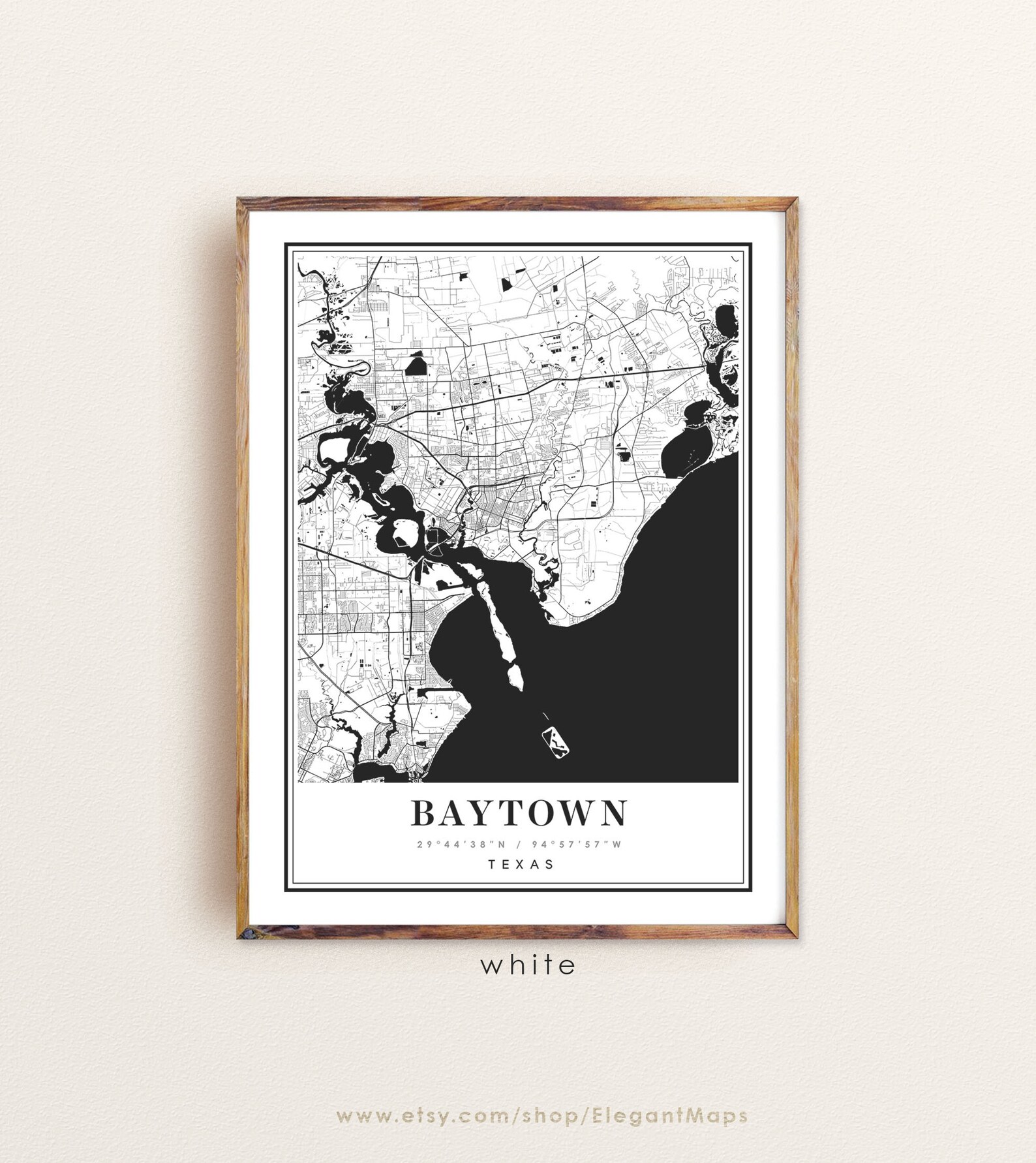 Baytown Texas map Baytown TX map Baytown city map Baytown | Etsy