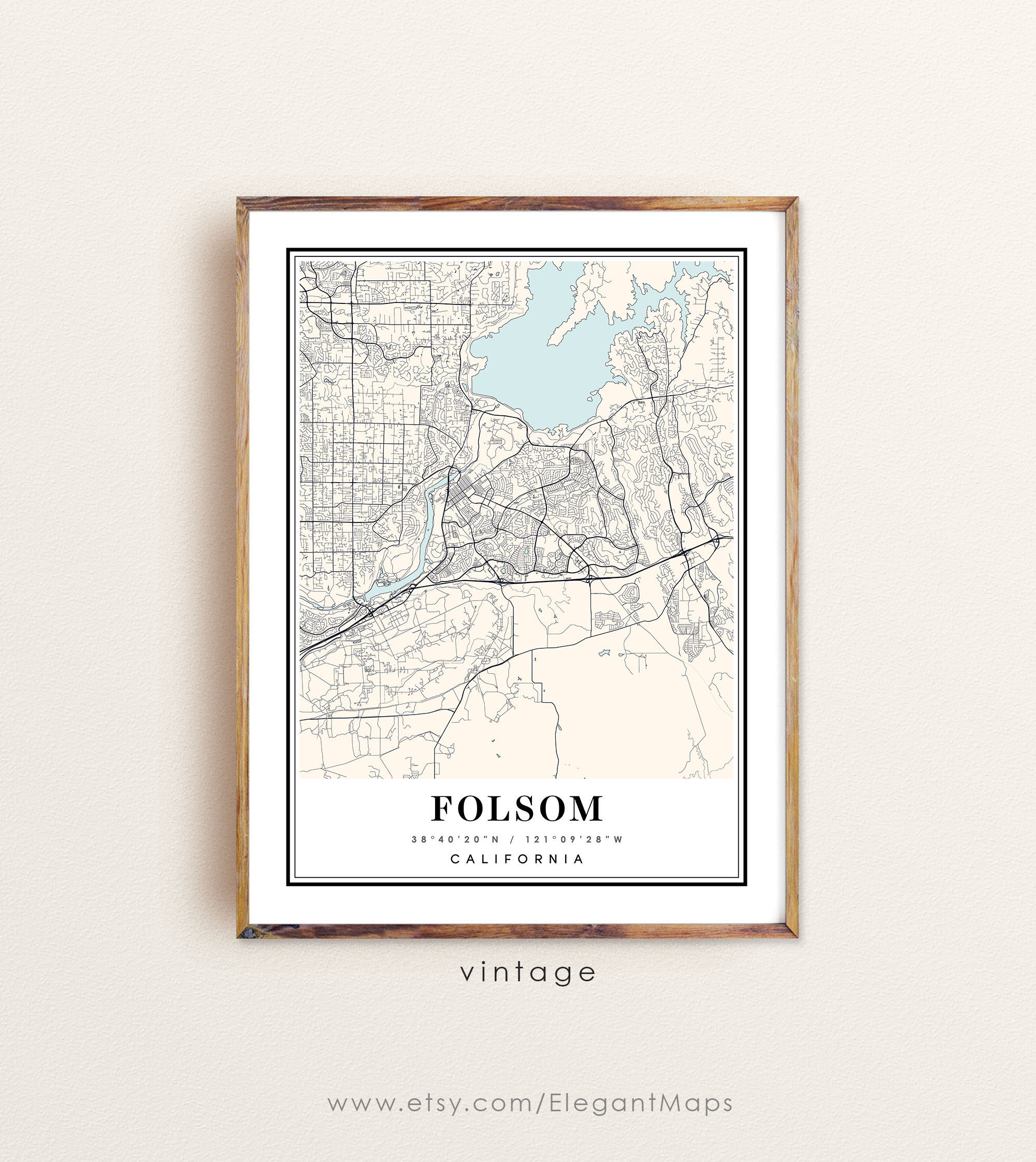 Folsom California Map Folsom CA Map Folsom City Map Folsom - Etsy Denmark