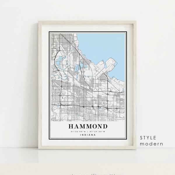 Hammond Map Print - Etsy