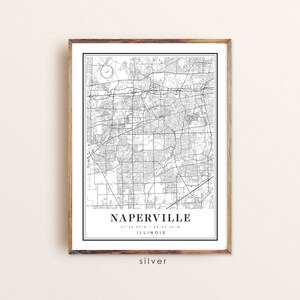 Naperville Illinois map Naperville IL map Naperville city | Etsy