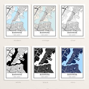Bayonne New Jersey Map, Bayonne NJ Map, Bayonne City Map, Bayonne Print ...