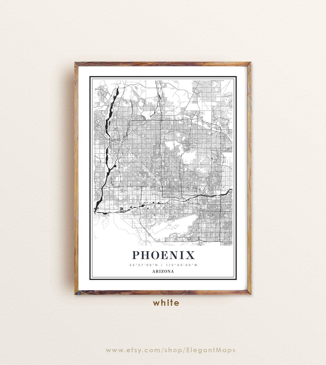 Phoenix Arizona map Phoenix AZ map Phoenix city map Phoenix | Etsy