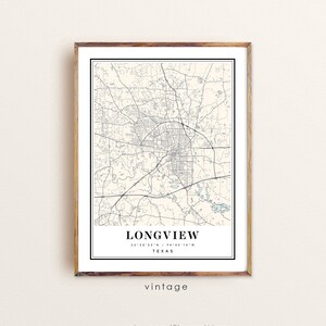 Longview Texas Map Longview TX Map Longview City Map - Etsy