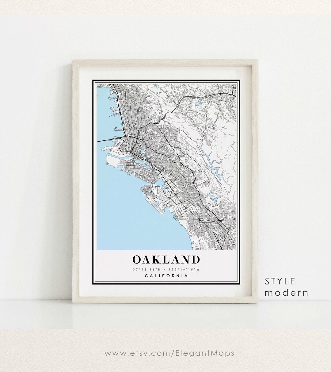 Oakland California Map, Oakland CA Map, Oakland City Map, Oakland Print ...