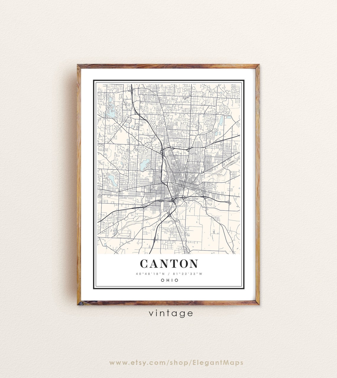 Canton Ohio map Canton OH map Canton city map Canton print | Etsy