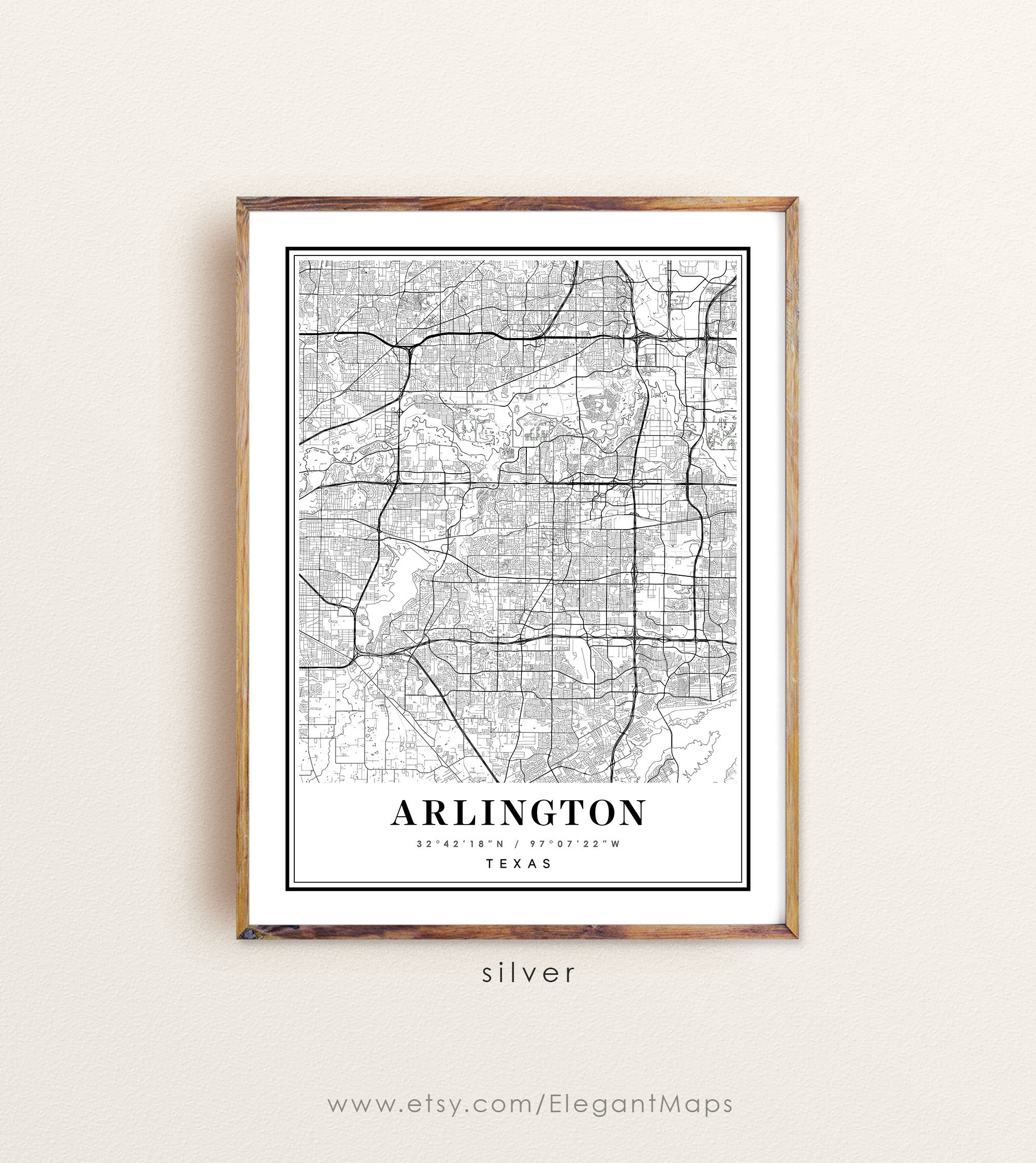 Arlington Texas Map Arlington TX Map Arlington City Map | Etsy