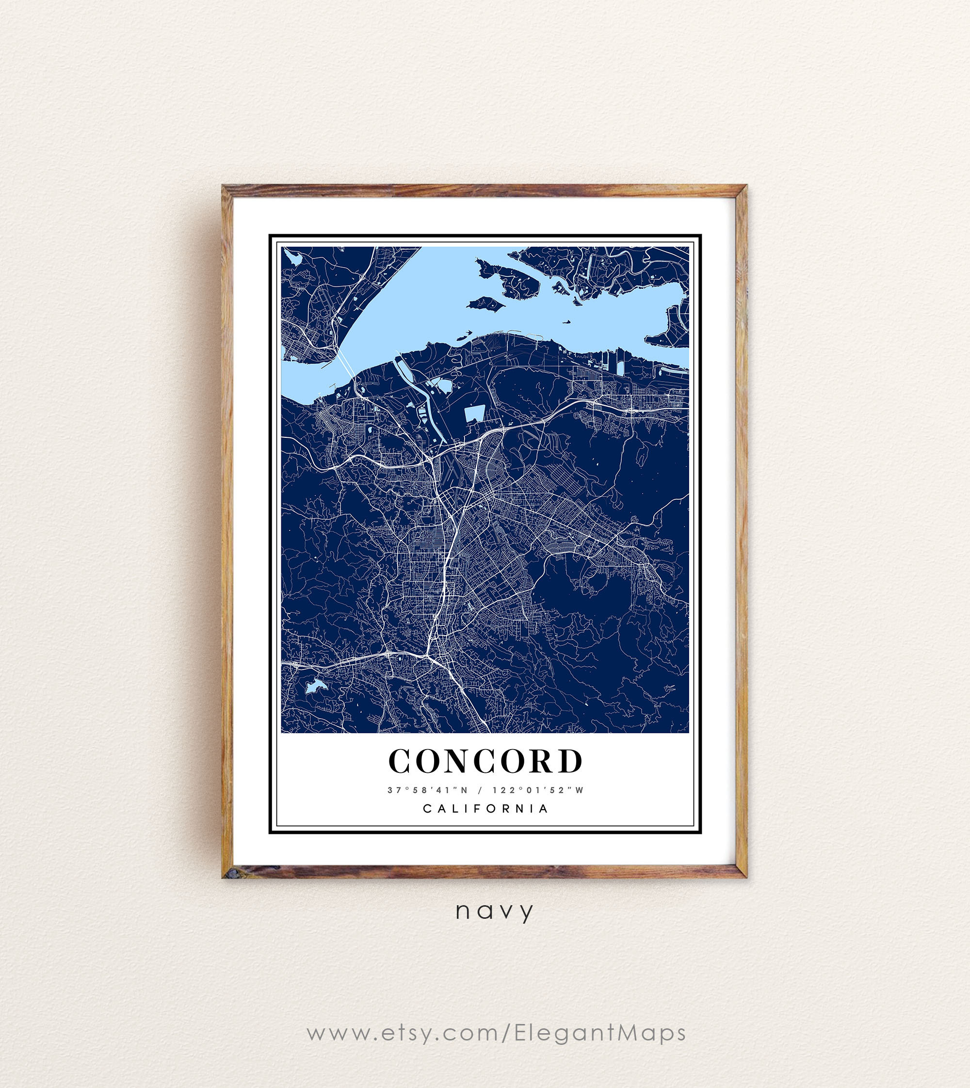 Concord California Map Concord CA Map Concord City Map | Etsy