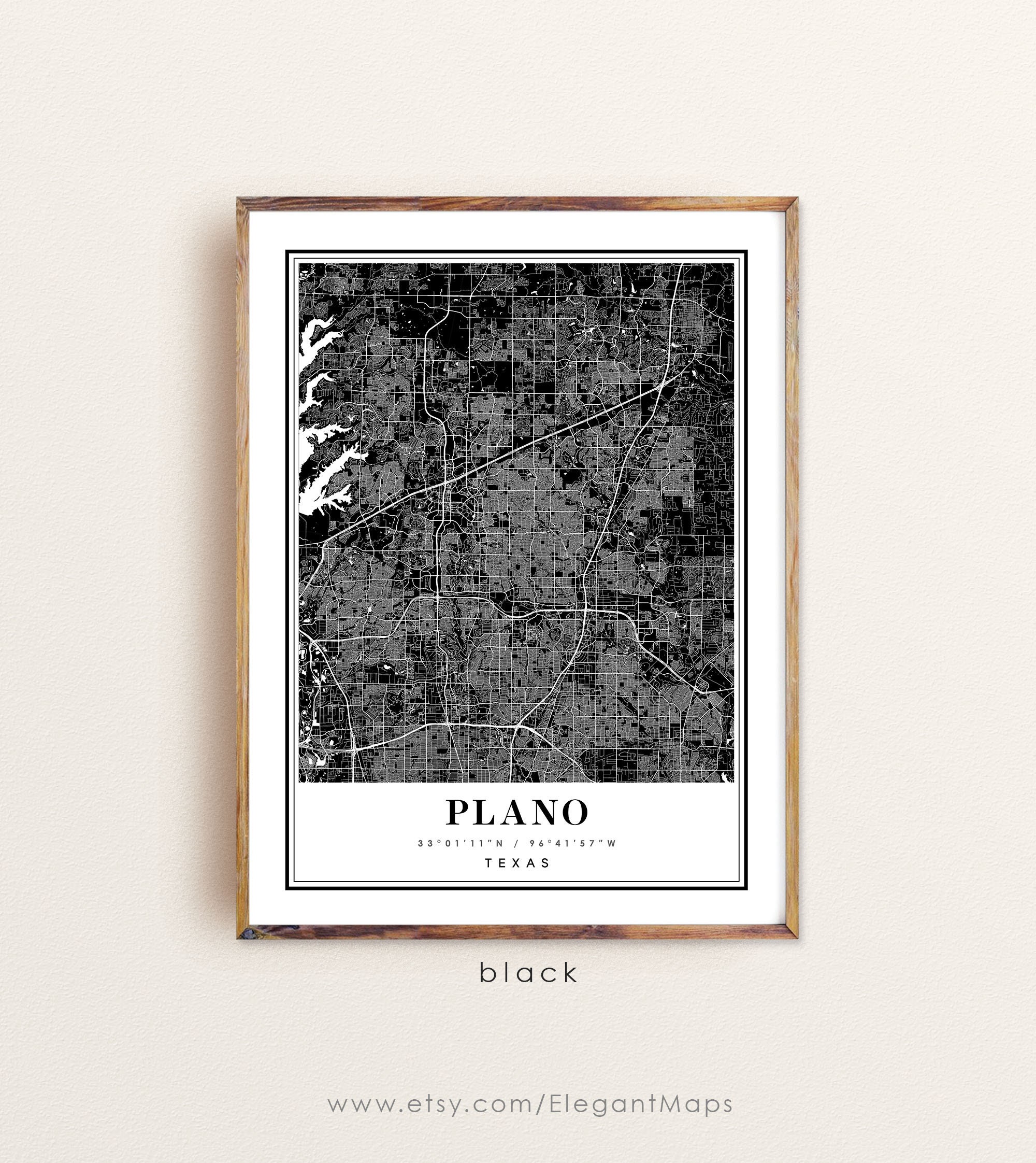 Plano Texas Map Plano TX Map Plano City Map Plano Print | Etsy