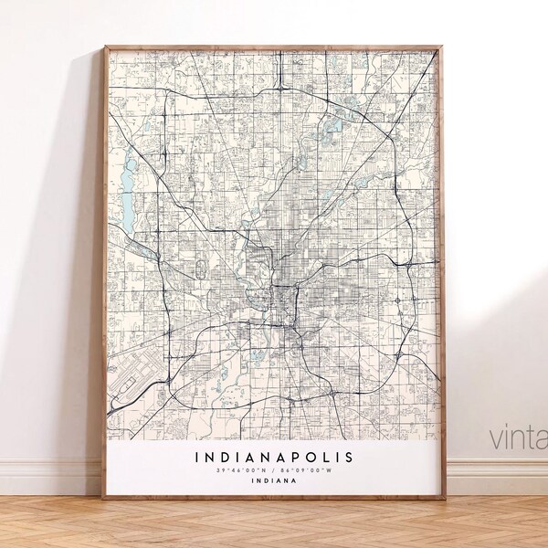Indianapolis Map - Etsy
