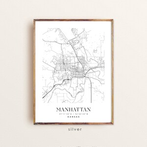 Manhattan Kansas Map, Manhattan KS Map, Manhattan City Print, Manhattan ...