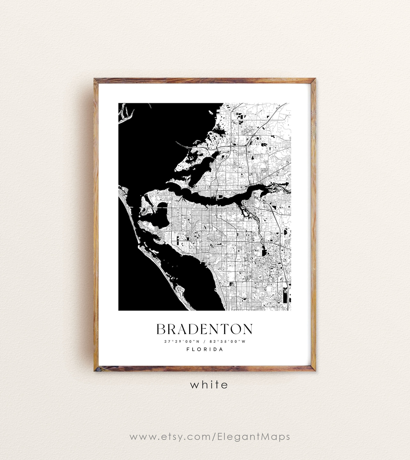 Bradenton Florida Map Bradenton FL Map Bradenton City Print - Etsy