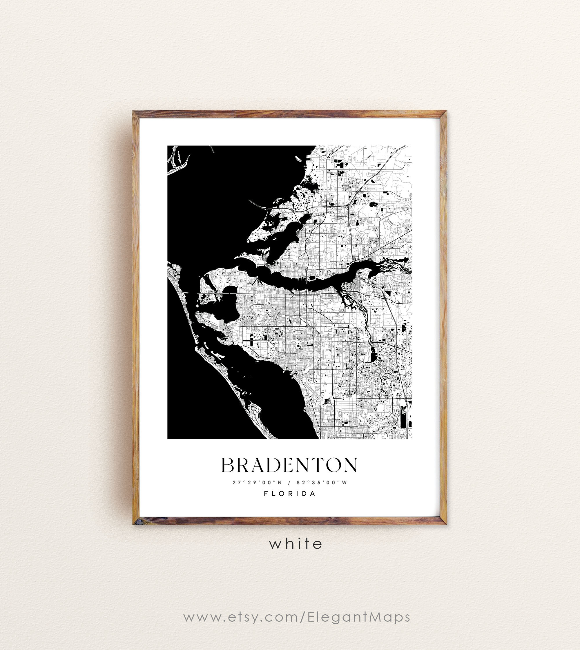 Bradenton Florida Map Bradenton FL Map Bradenton City Print - Etsy