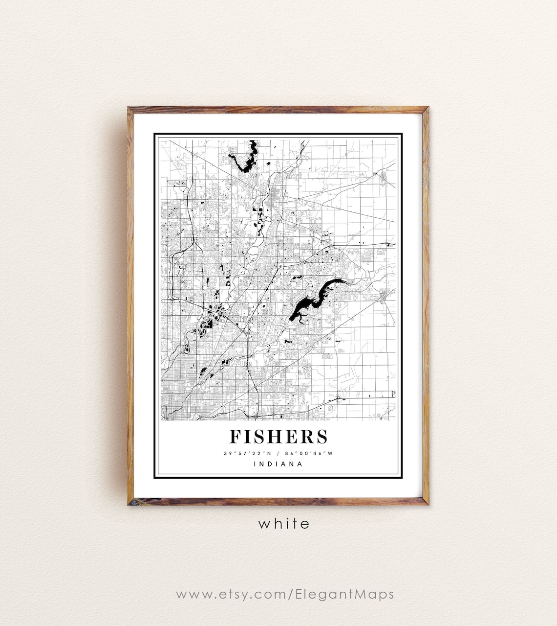 Fishers Indiana Map Fishers IN Map Fishers City Map Fishers - Etsy
