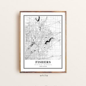 Fishers Indiana Map, Fishers IN Map, Fishers City Map, Fishers Print ...