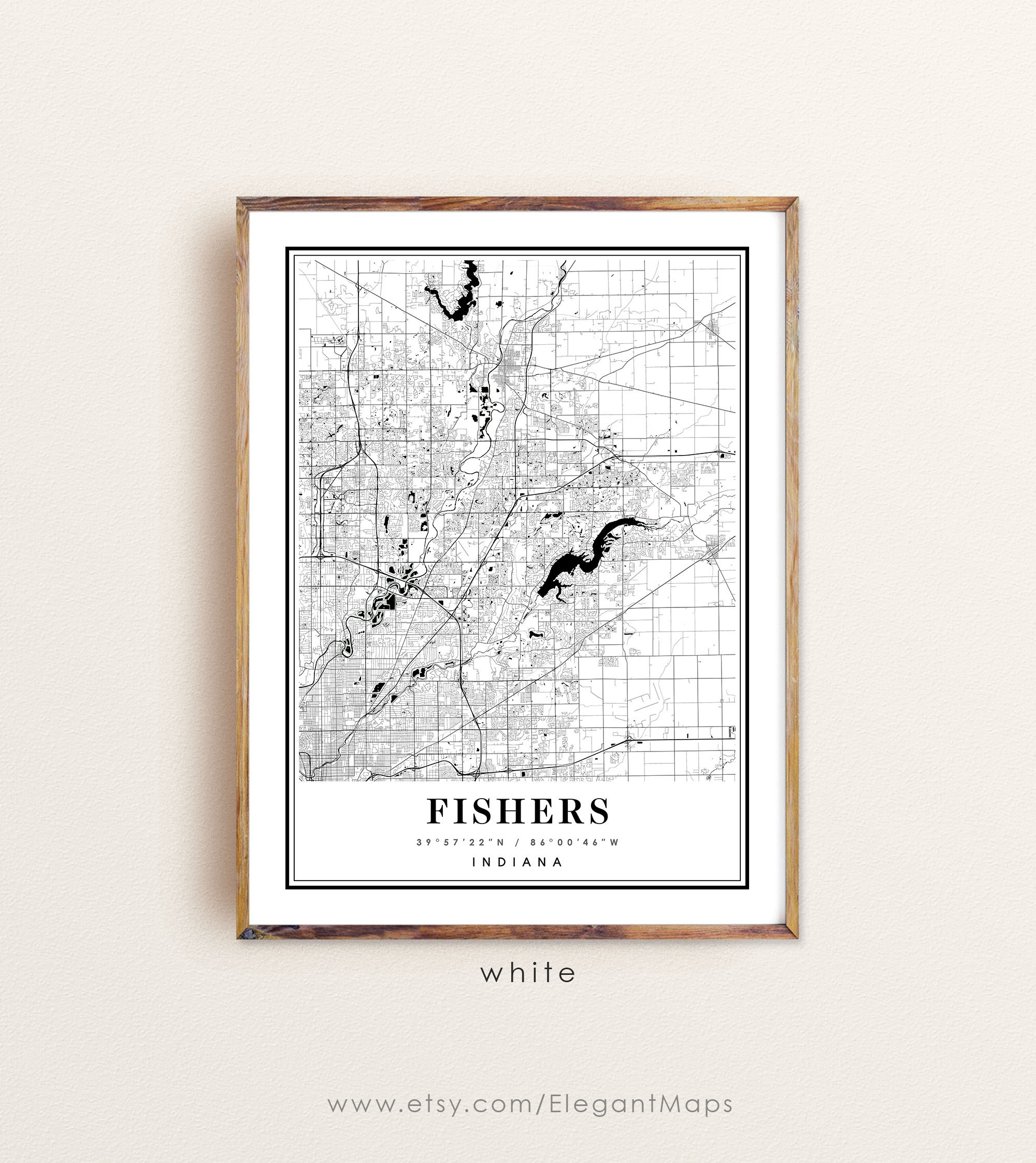 Fishers Indiana Map Fishers IN Map Fishers City Map Fishers - Etsy