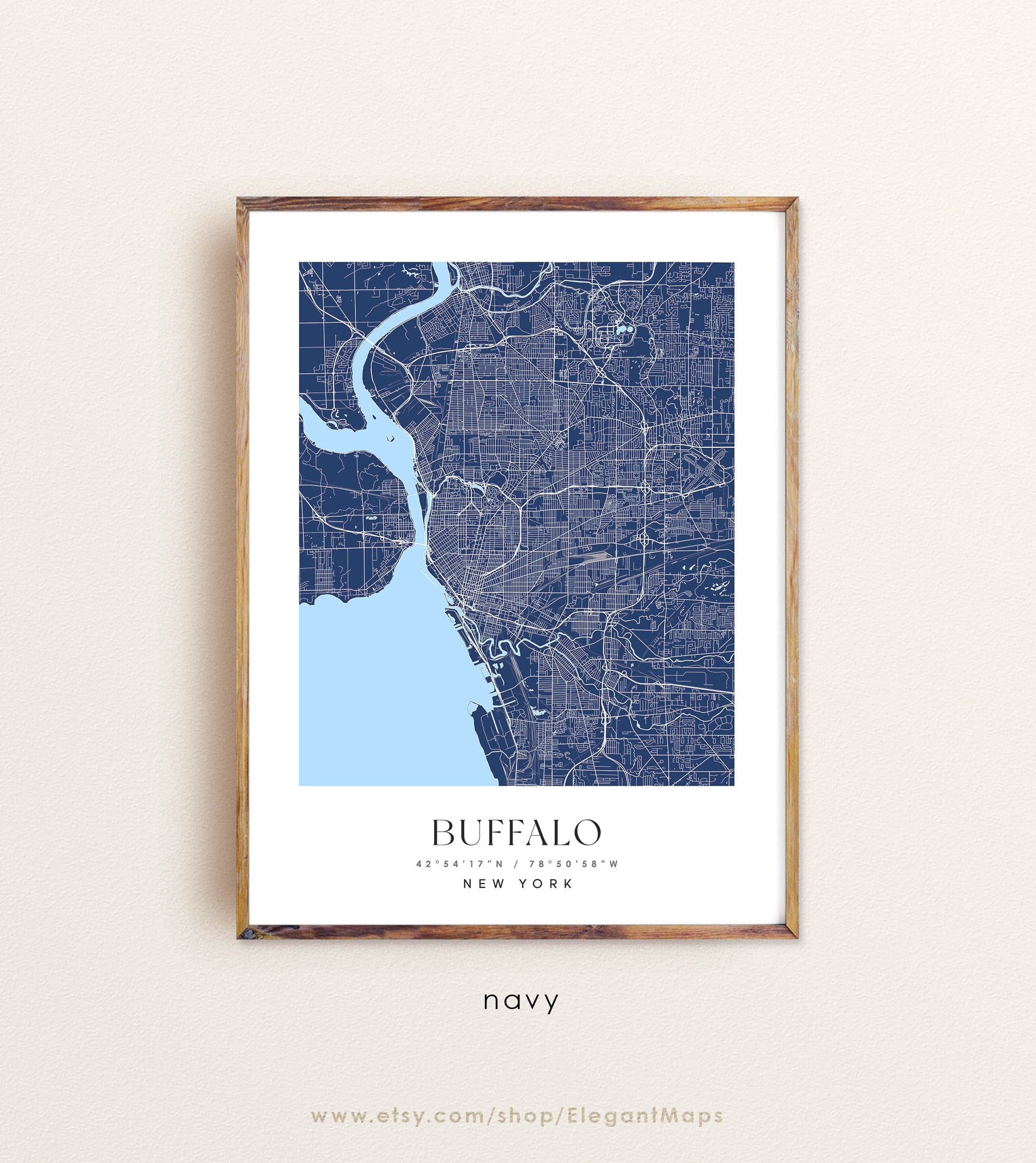 Buffalo New York Map Buffalo NY Map Buffalo City Print | Etsy