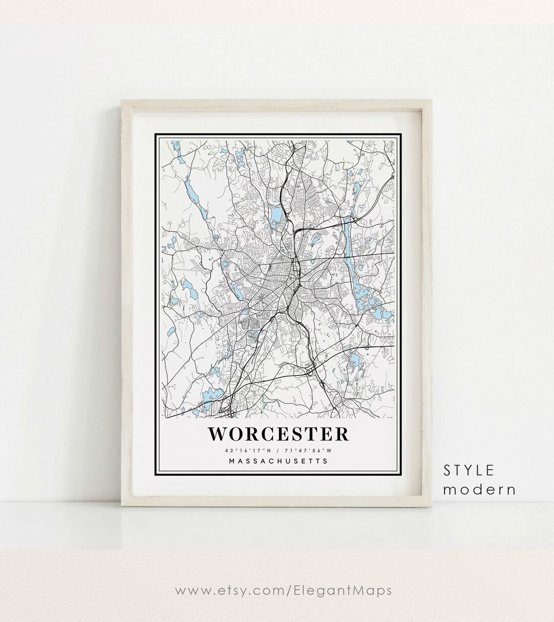 Worcester Massachusetts Map, Worcester MA Map, Worcester City Map ...