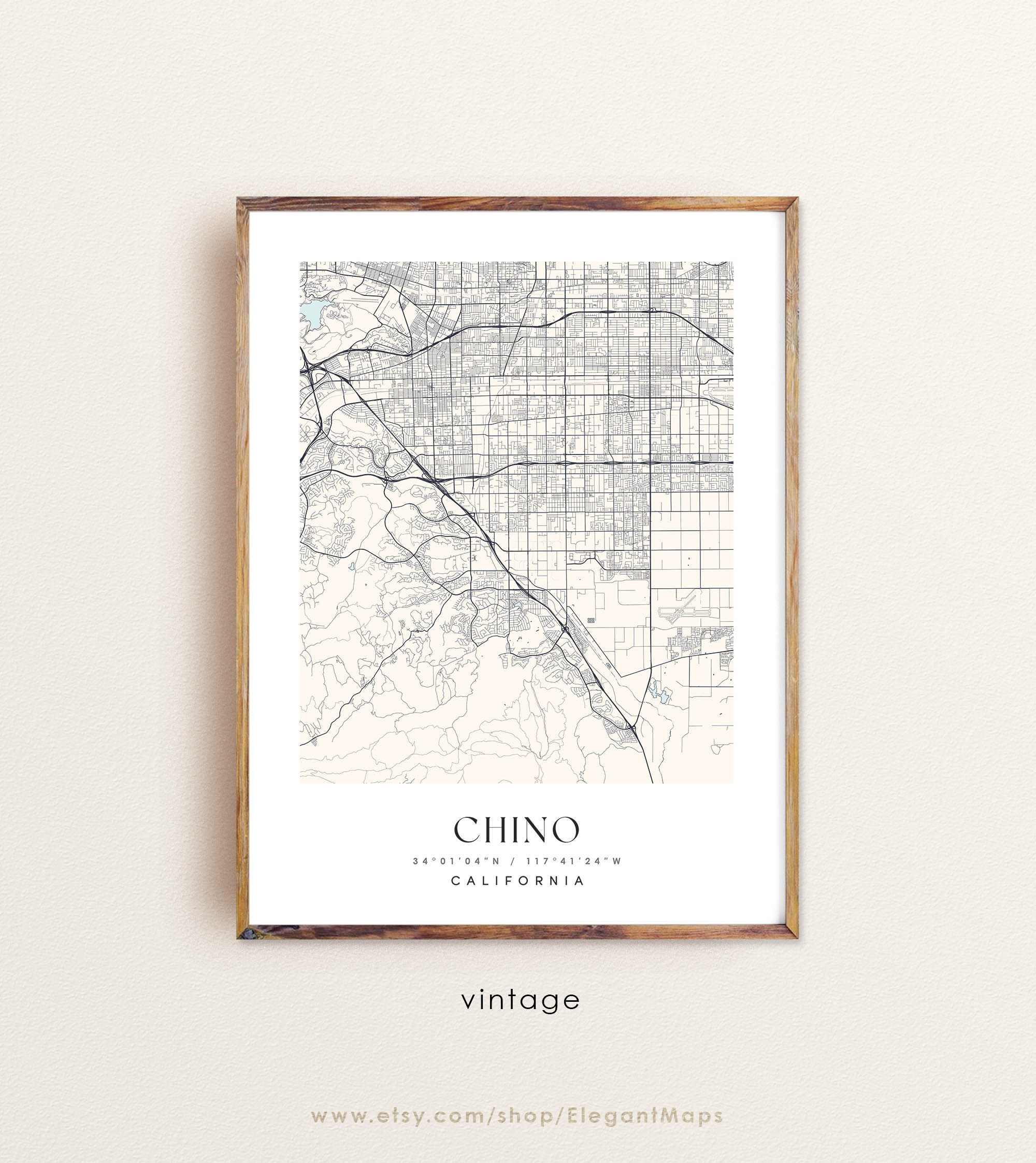 Chino California Map Chino CA Map Chino City Print Chino - Etsy