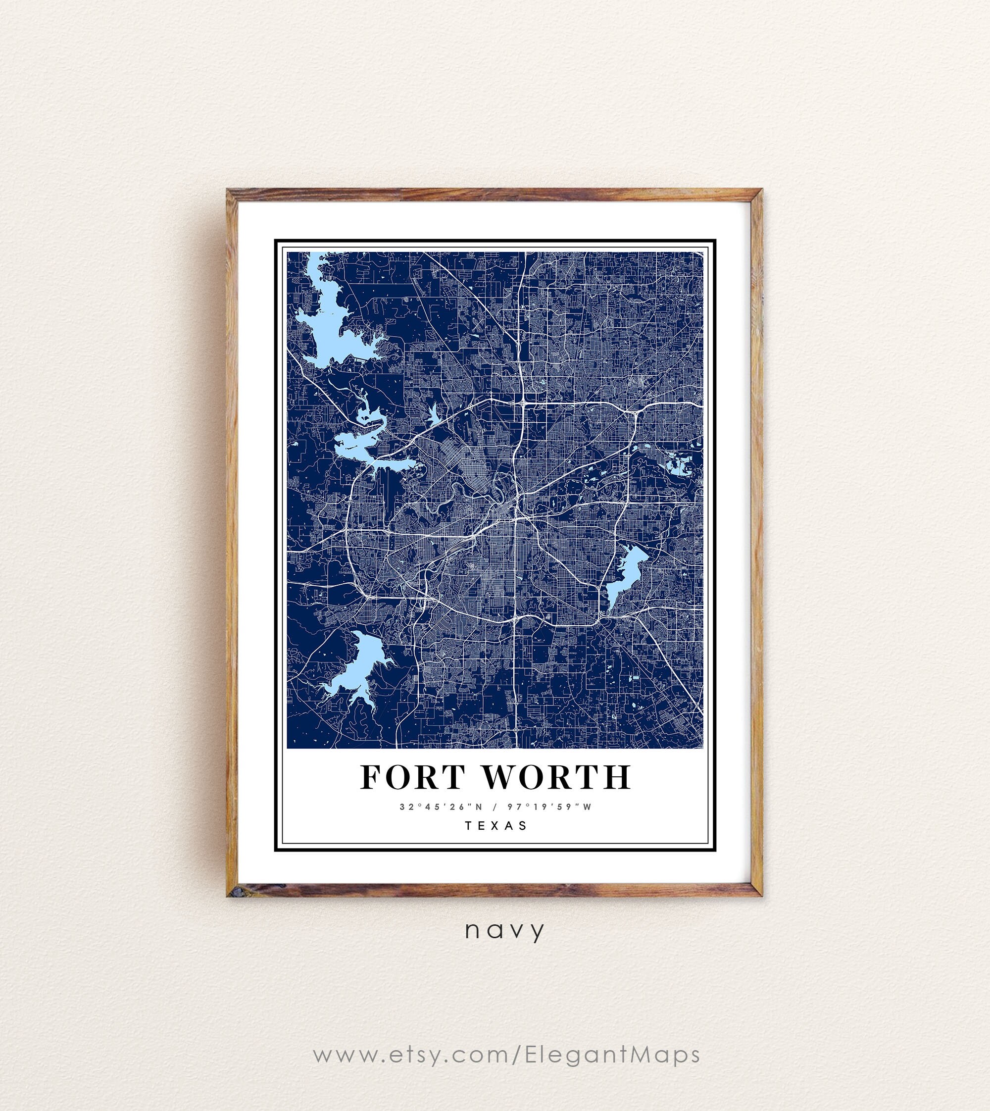 Fort Worth Texas Map Fort Worth TX Map Fort Worth City Map | Etsy