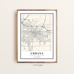 Urbana Illinois Map, Urbana IL Map, Urbana City Map, Urbana Print ...
