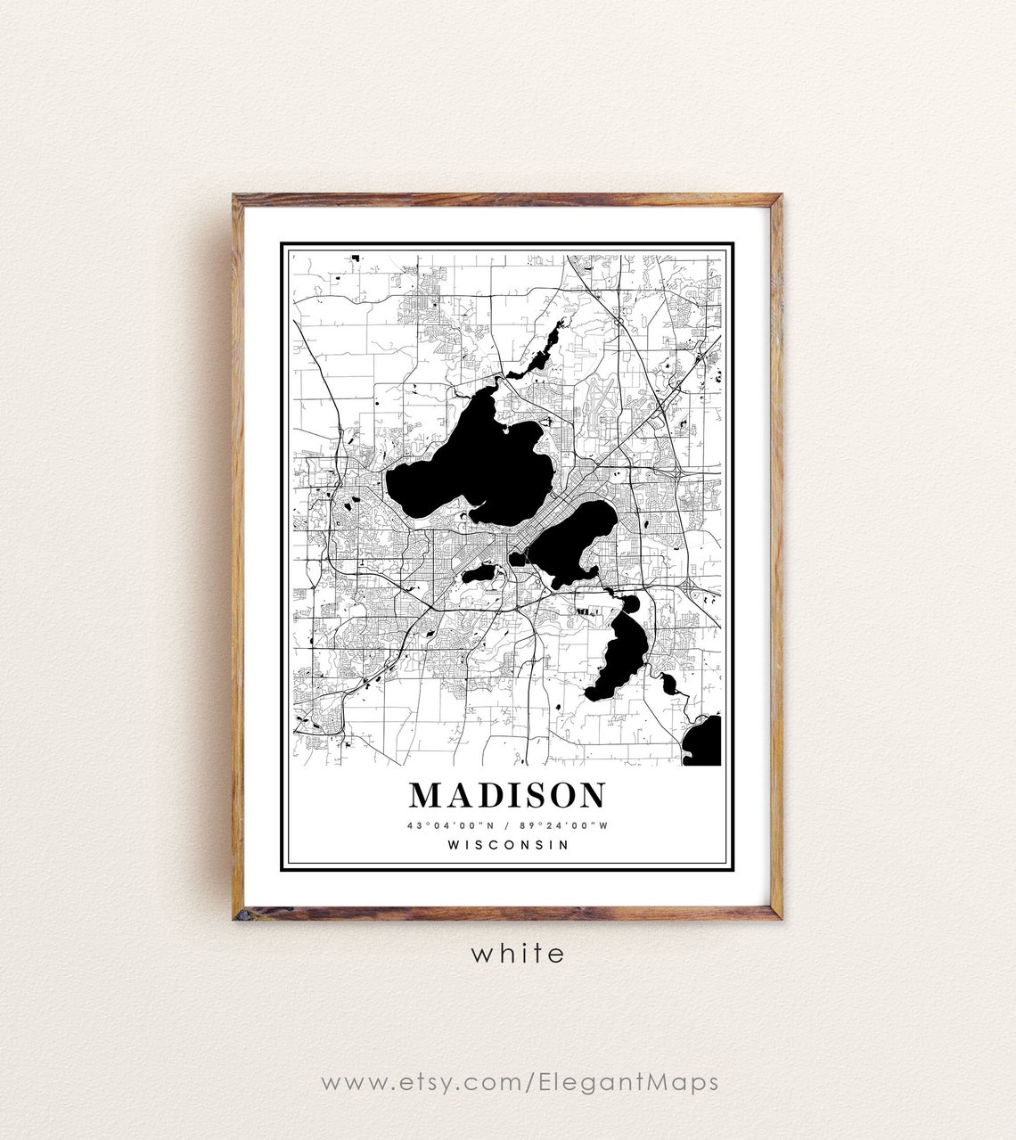 Madison Wisconsin Map Madison WI Map Madison City Map | Etsy