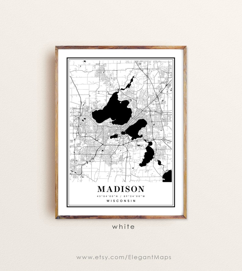 Madison Wisconsin Map Madison WI Map Madison City Map - Etsy