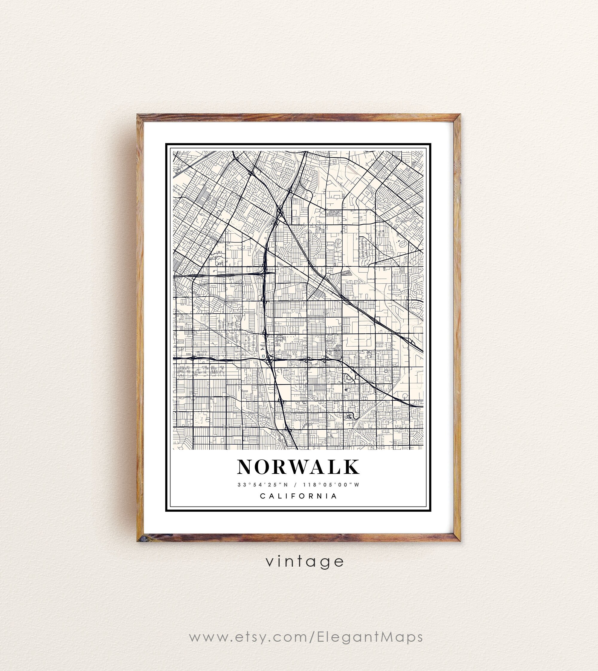 Norwalk California Map Norwalk CA Map Norwalk City Map | Etsy