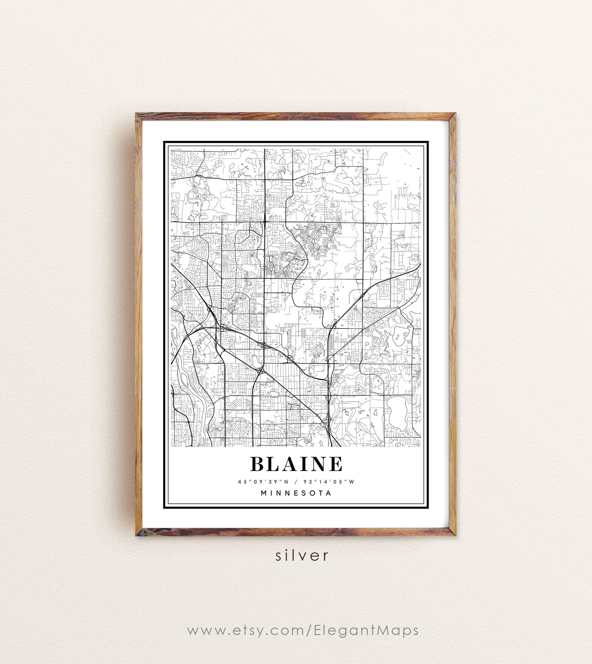 Blaine Minnesota Map Blaine MN Map Blaine City Map Blaine - Etsy
