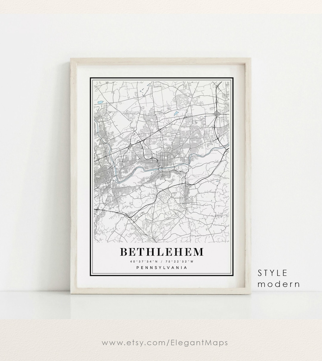 Bethlehem Pennsylvania Map, Bethlehem PA Map, Bethlehem City Map ...