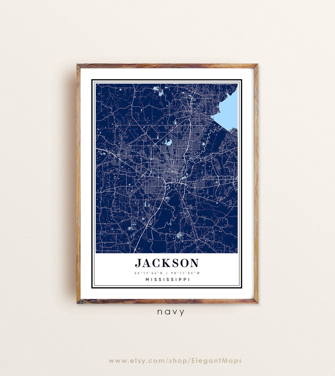 Jackson Mississippi map Jackson MS map Jackson city map | Etsy