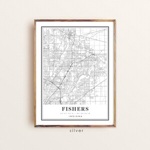 Fishers Indiana map Fishers IN map Fishers city map Fishers | Etsy