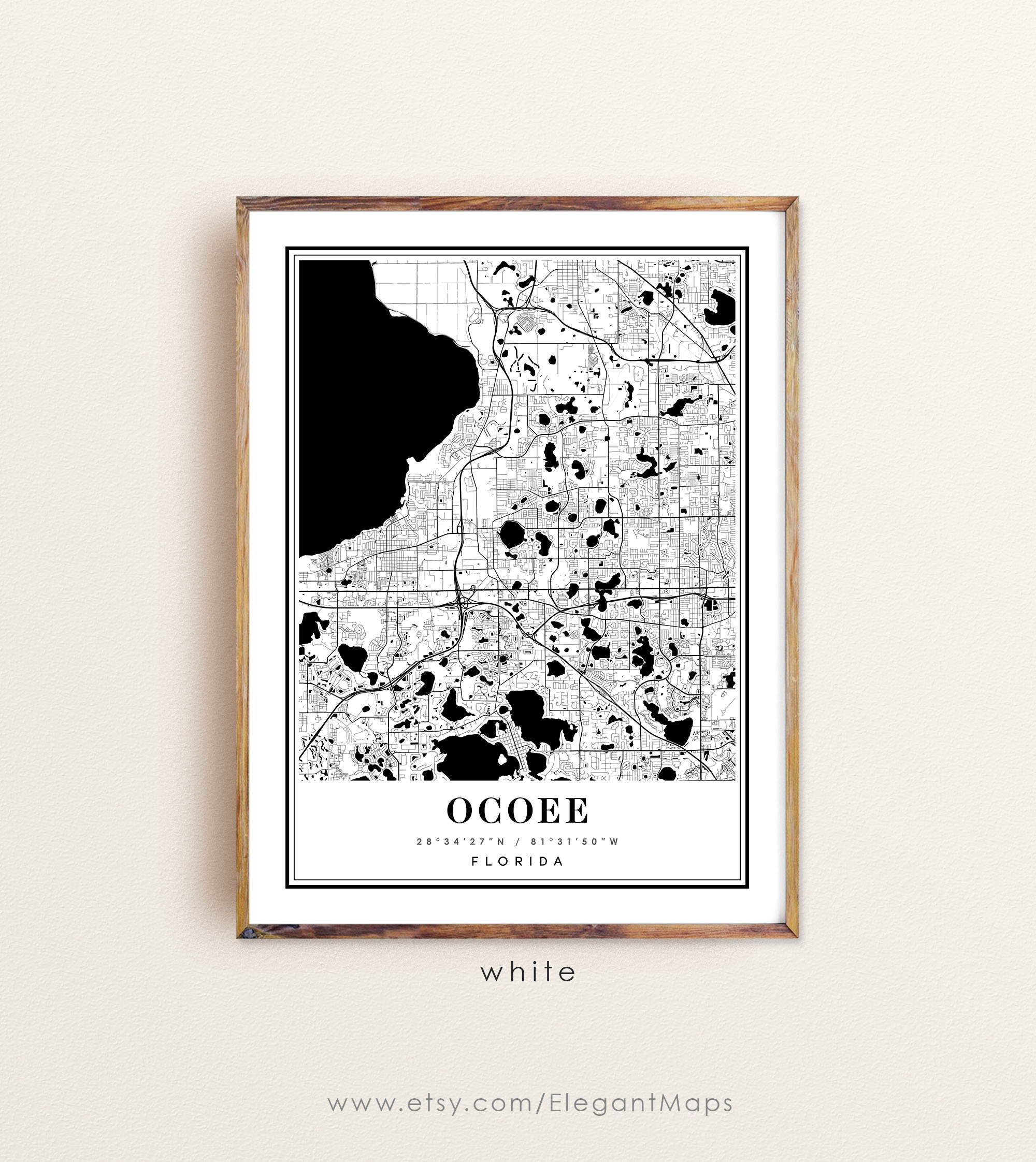 Ocoee Florida Map Ocoee FL Map Ocoee City Map Ocoee Print - Etsy