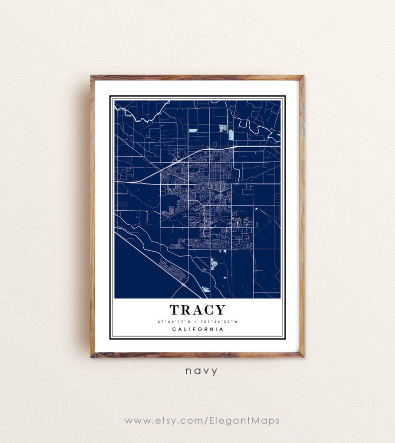 Tracy California Map Tracy CA Map Tracy City Map Tracy | Etsy