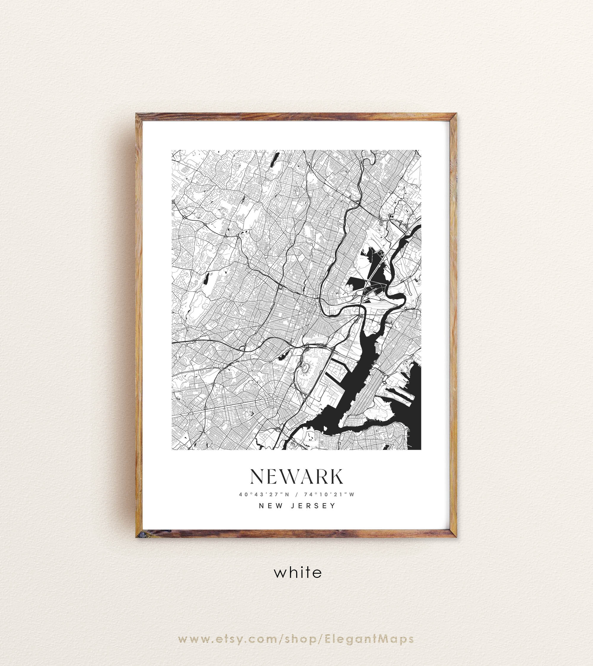 Newark New Jersey Map Newark NJ Map Newark City Print - Etsy