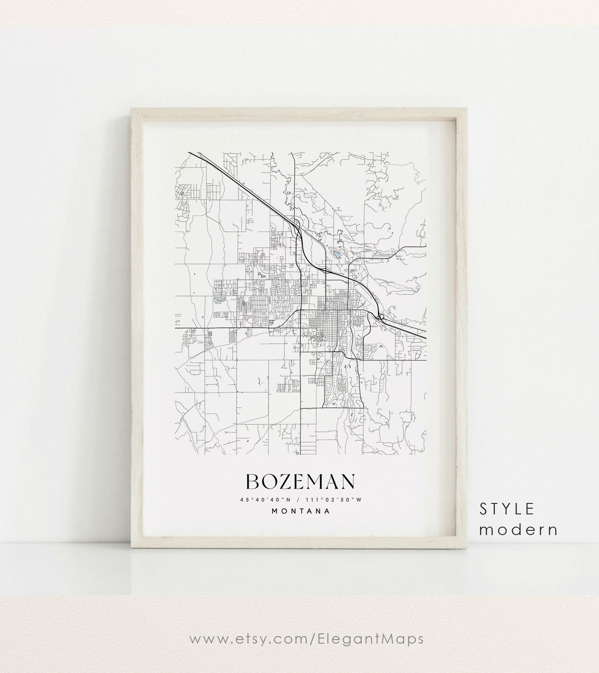 Bozeman Montana Map Bozeman MT Map Bozeman City Print - Etsy Australia