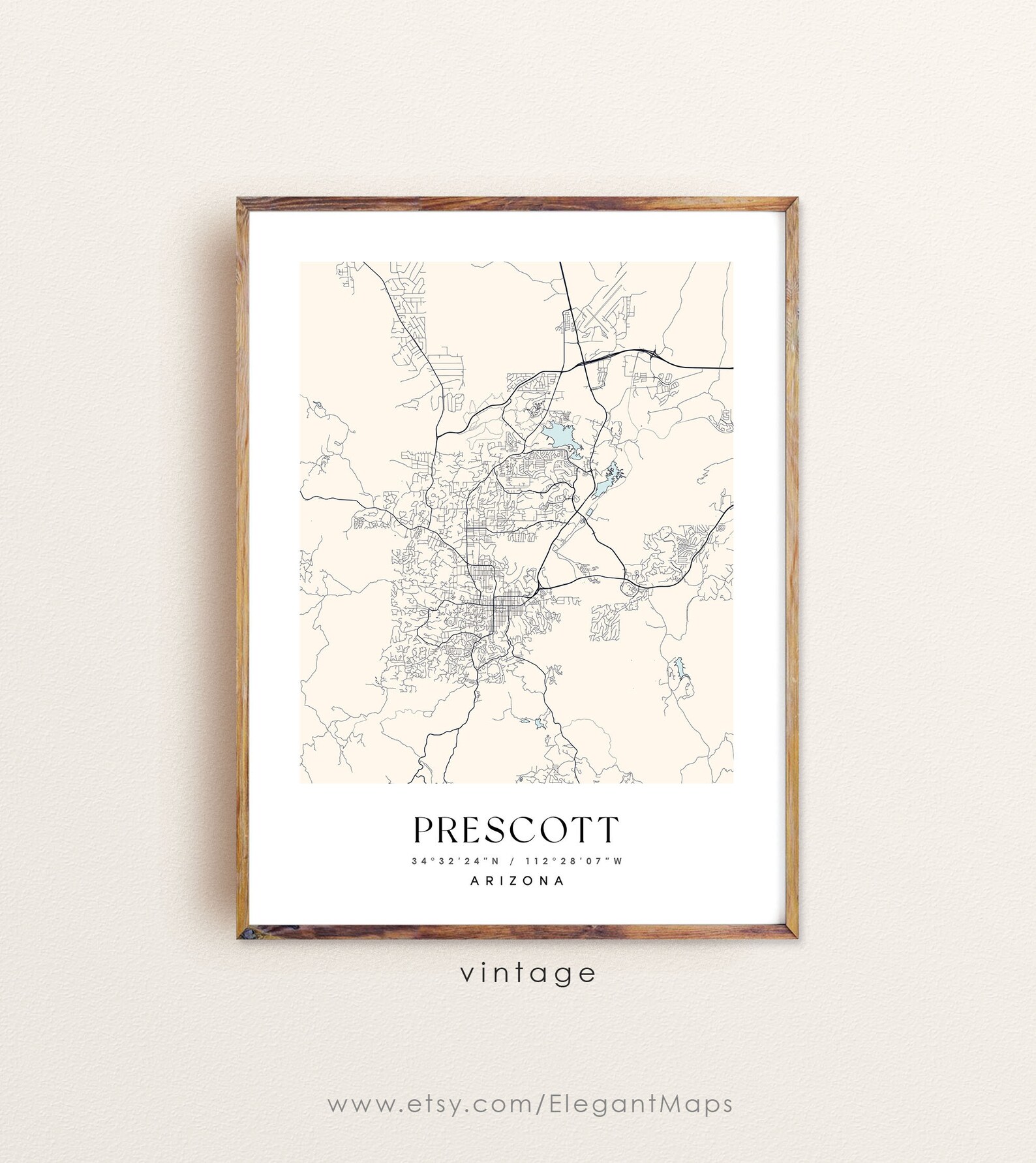 Prescott Arizona Map Prescott AZ Map Prescott City Print - Etsy