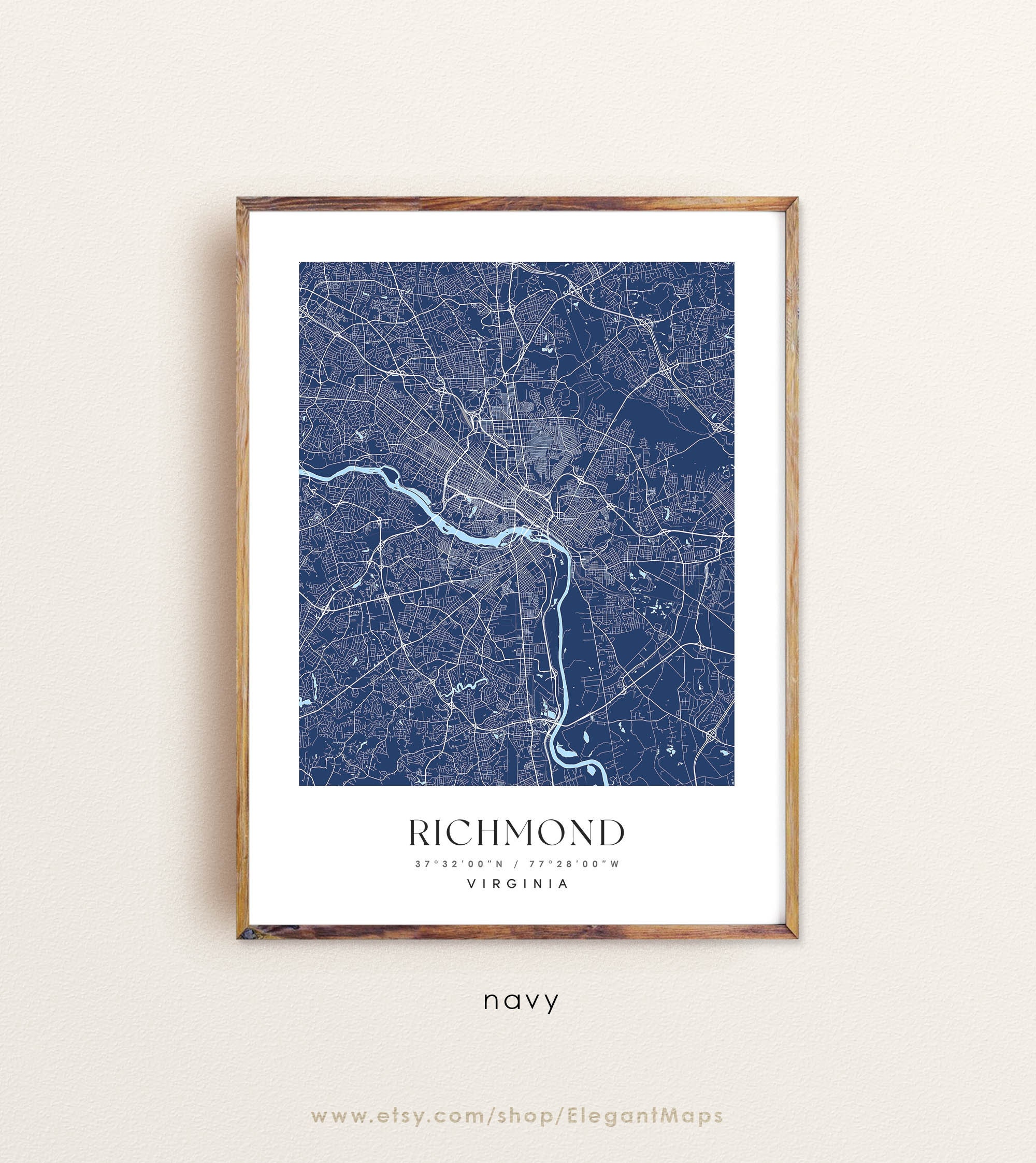 Richmond Virginia Map Richmond VA Map Richmond City Print - Etsy