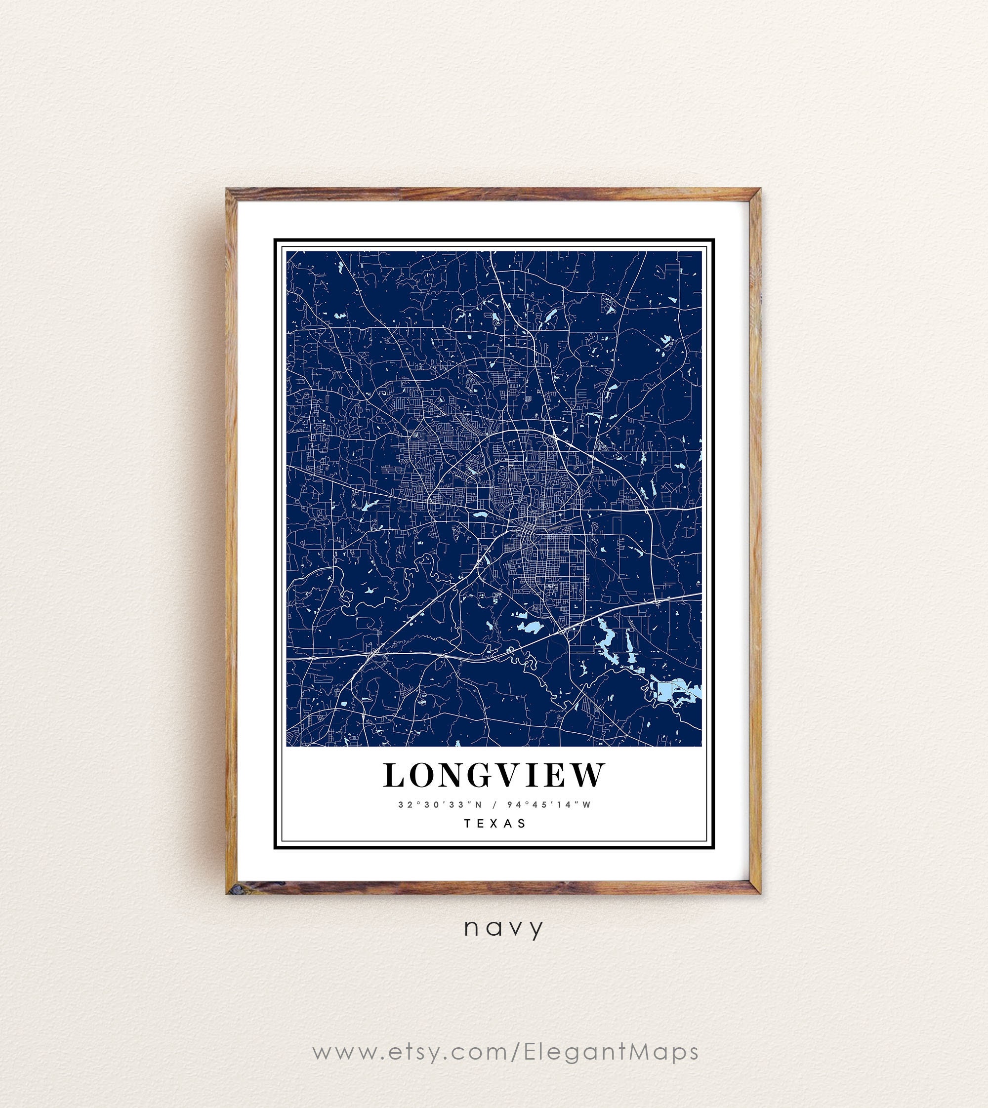 Longview Texas Map Longview TX Map Longview City Map | Etsy