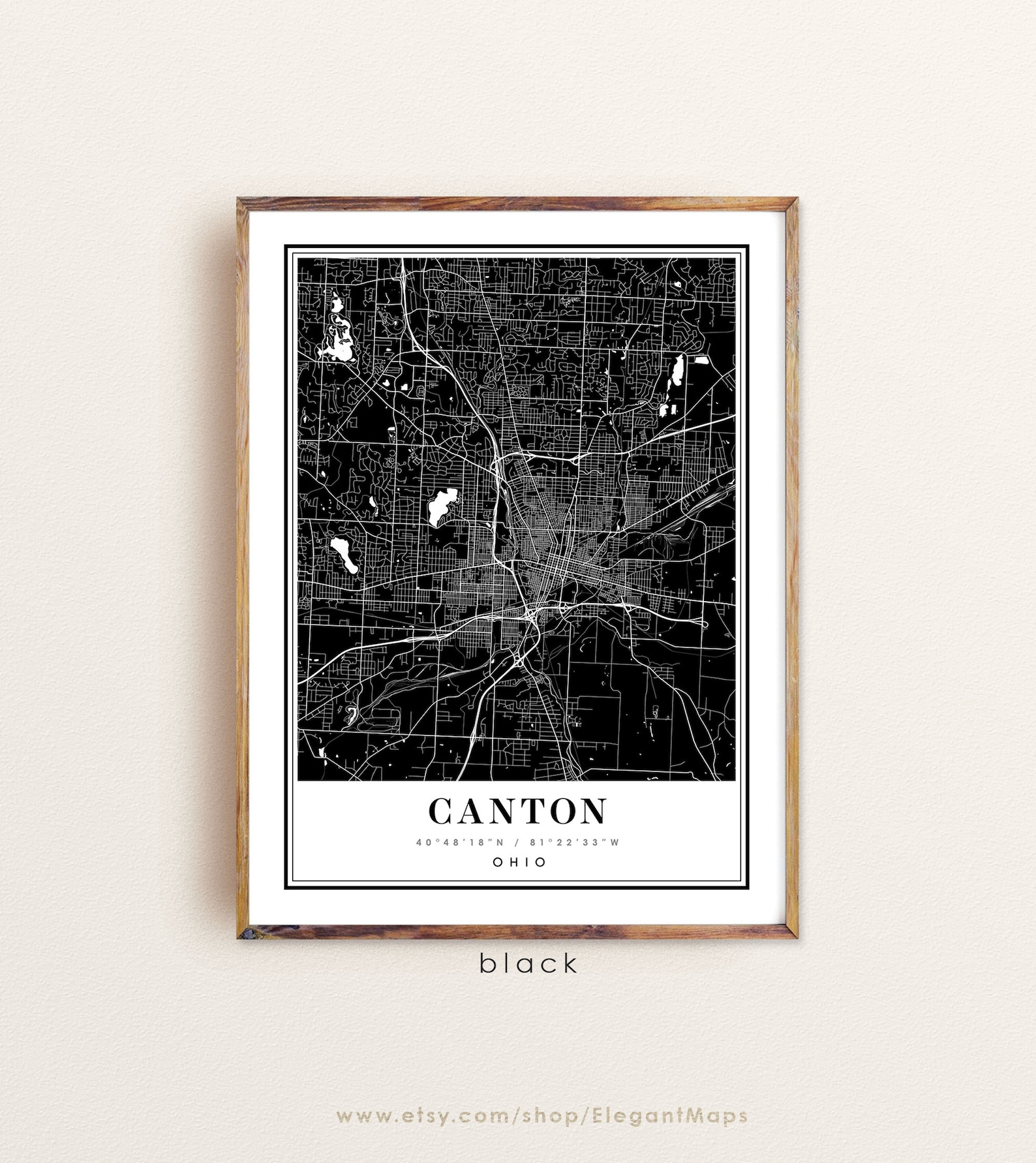 Canton Ohio map Canton OH map Canton city map Canton print | Etsy